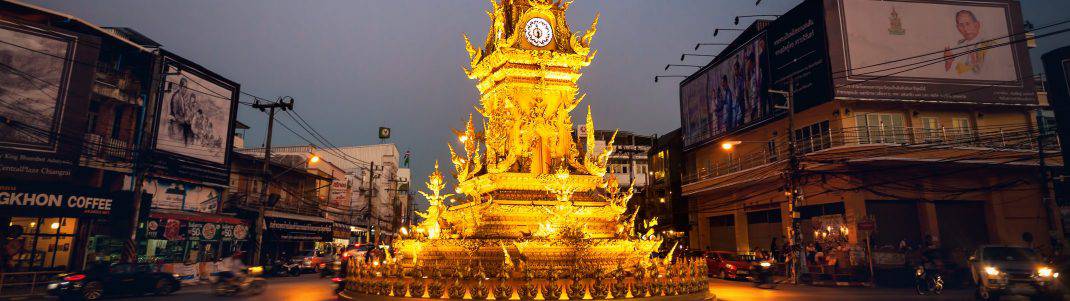 Chiang Rai Clock Tower - Light Show Times & Location, Thailand